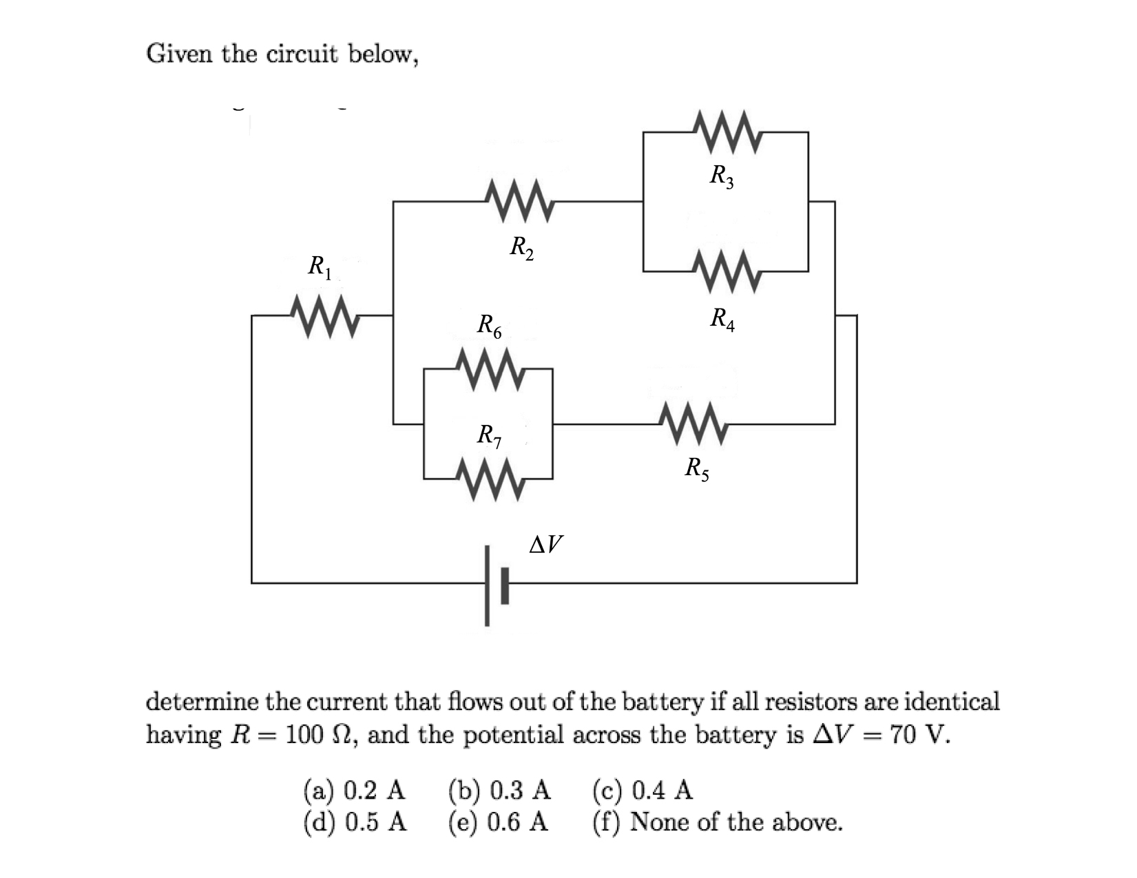 Solved: Given The Circuit Below, Determine The Current Tha... | Chegg.com