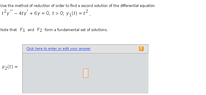 Solved Use the method of reduction of order to find a second | Chegg.com