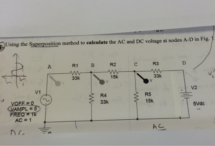 Solved Using the Superposition method to calculate the AC | Chegg.com