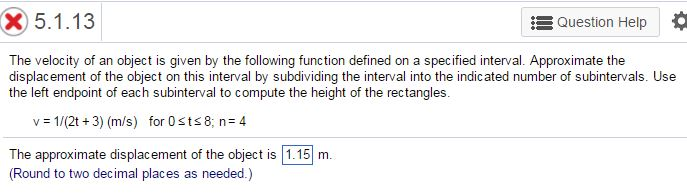 Solved The velocity of an object is given by the following | Chegg.com