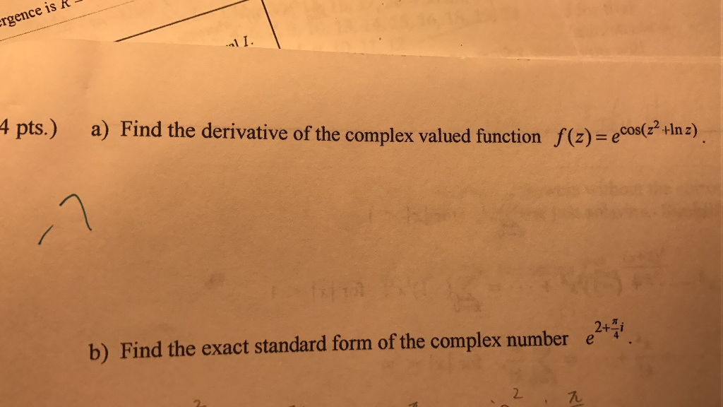Solved Find the derivative of the complex valued function | Chegg.com