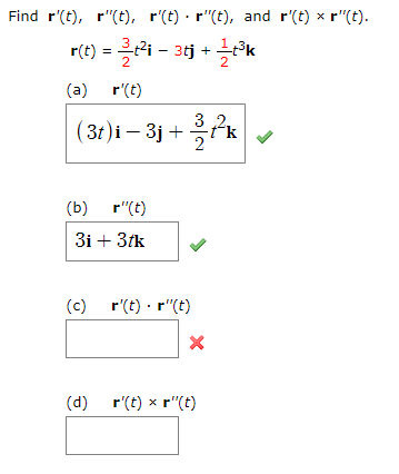 Solved Find r'(t), r"(t), r'(t) middot r"(t), and r'(t) | Chegg.com