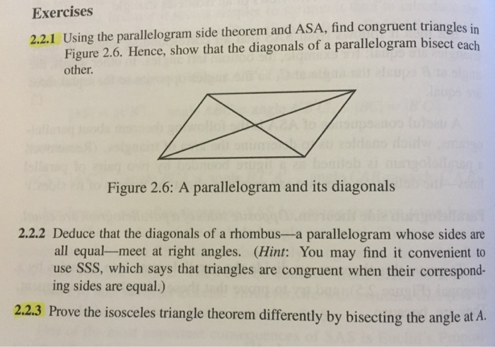 Solved Using the parallelogram side theorem and ASA, find | Chegg.com