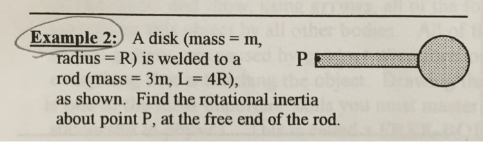 Solved A disk (mass = m, radius = R) is welded to a P rod | Chegg.com