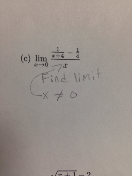 Solved lim_x rightarrow 0 1/x + 4 - 1/4/x Find limit x | Chegg.com