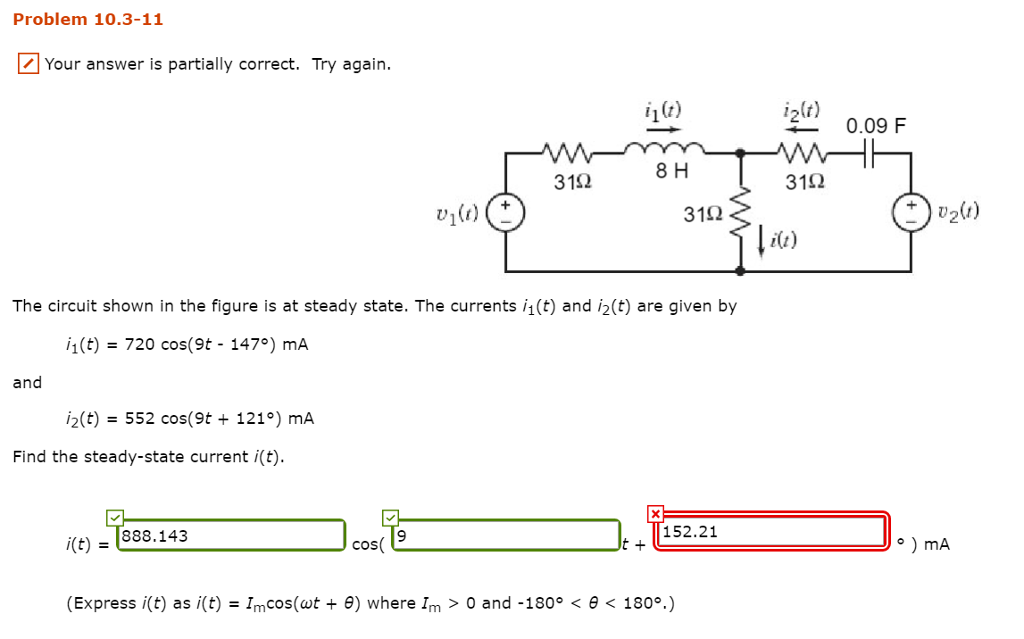 Solved 10.3-11 The circuit shown in the figure is at steady | Chegg.com