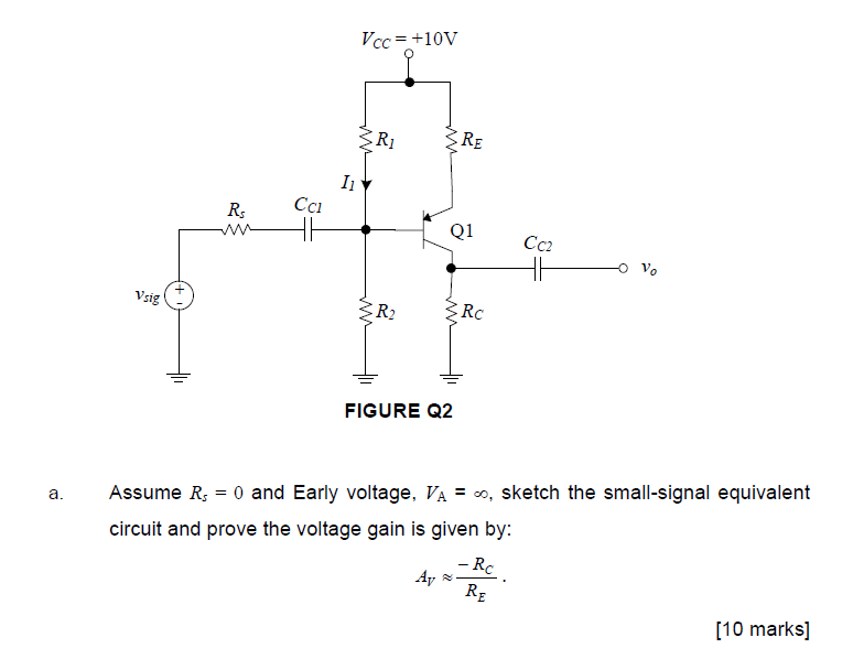 Solved Assume Rs = 0 and Early voltage, VA = infinity, | Chegg.com