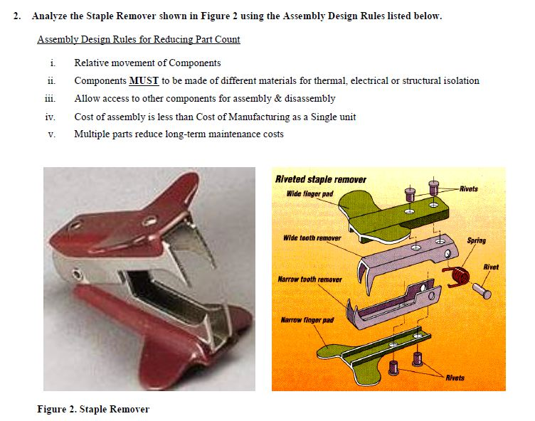 Solved 2. Analyze the Staple Remover shown in Figure 2 using | Chegg.com