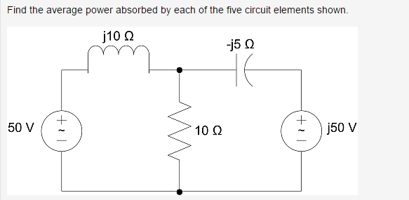 Solved Find the average power absorbed by each of the five | Chegg.com Solved Find the average power absorbed by each of the five | Chegg.com