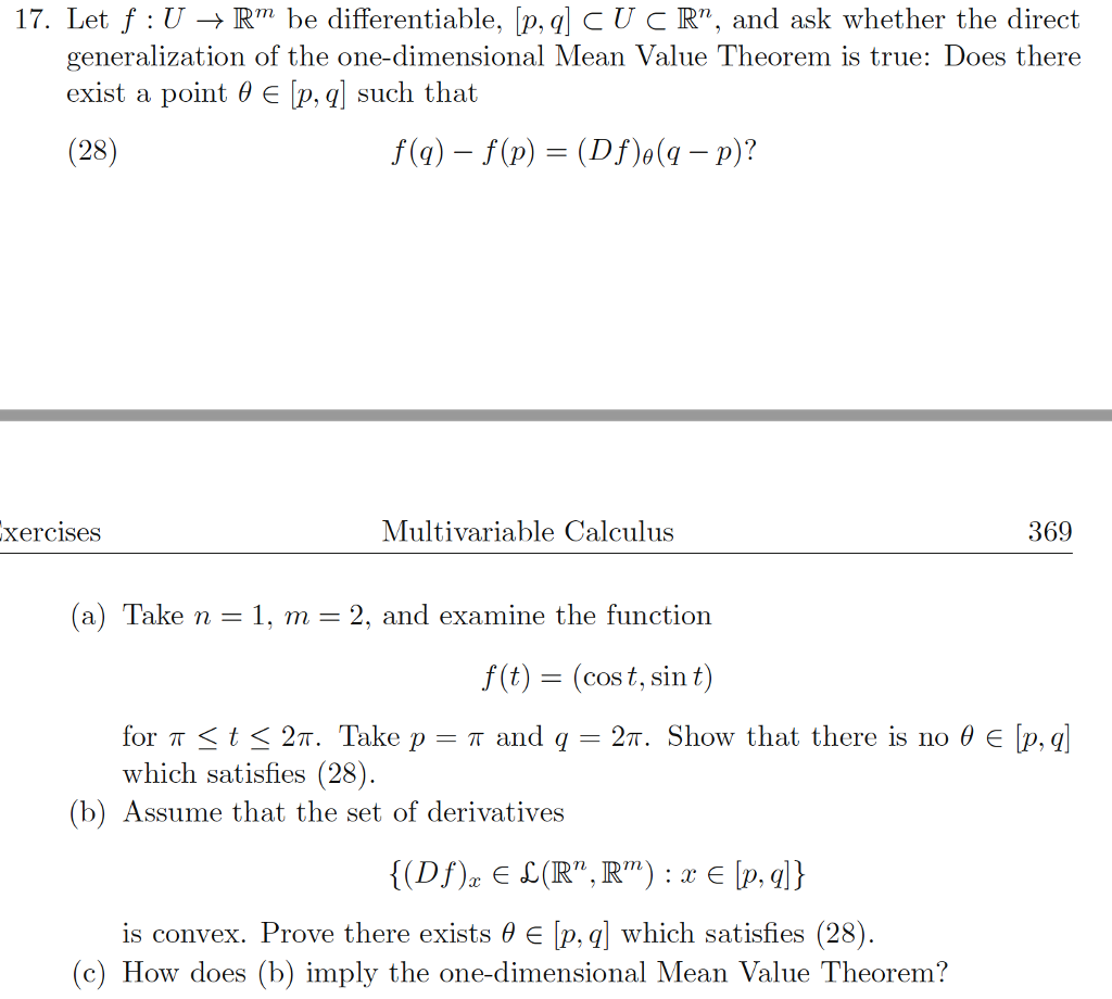 Solved Let f: U rightarrow R^m be differentiable, [p, q] | Chegg.com