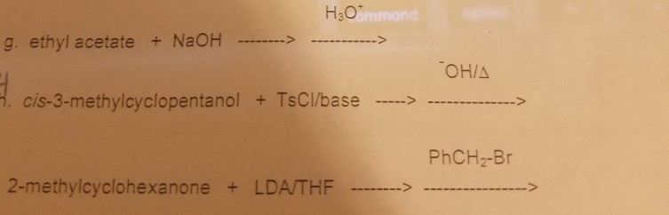 Solved g. ethyl acetate + NaOH> cis-3-methylcyclopentanol + | Chegg.com