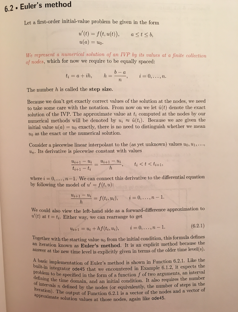 62 Eulers Method Let A First Order Initial Value
