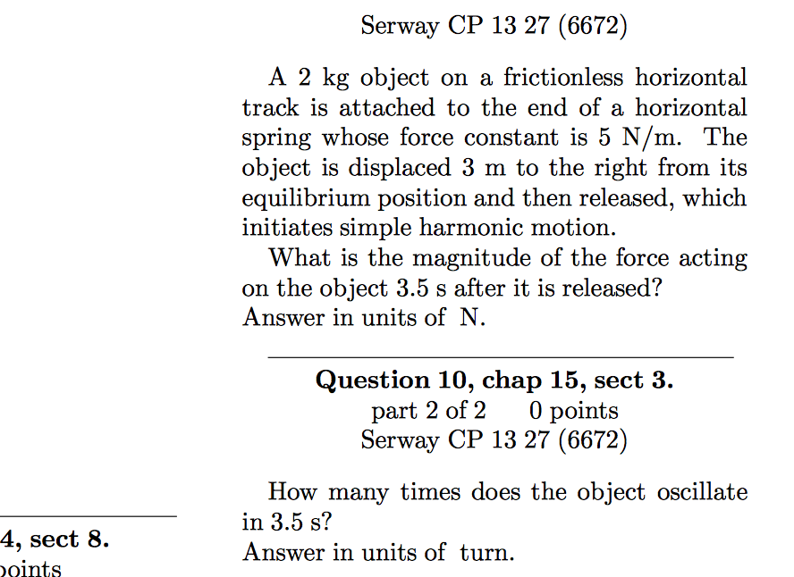 Solved A 2 kg object on a frictionless horizontal track is | Chegg.com