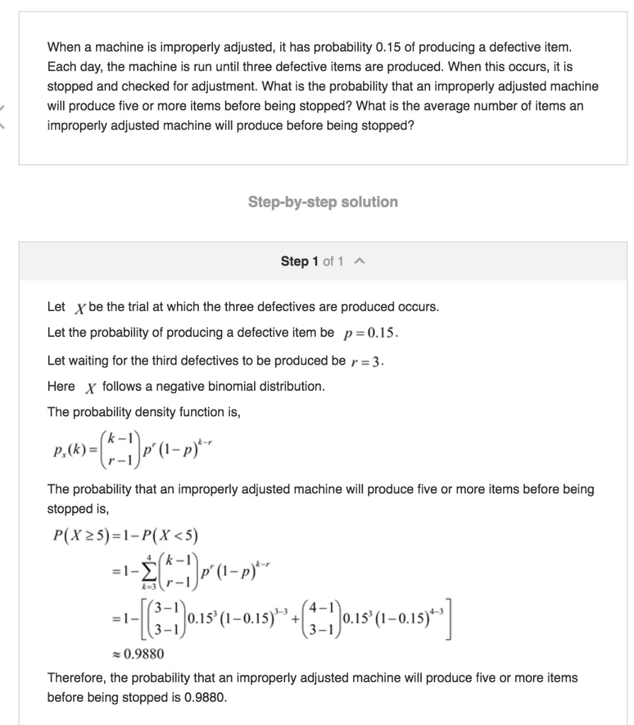 Solved When a machine is improperly adjusted, it has | Chegg.com