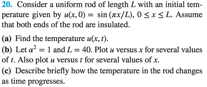 Solved Consider a uniform rod of length L with an initial | Chegg.com