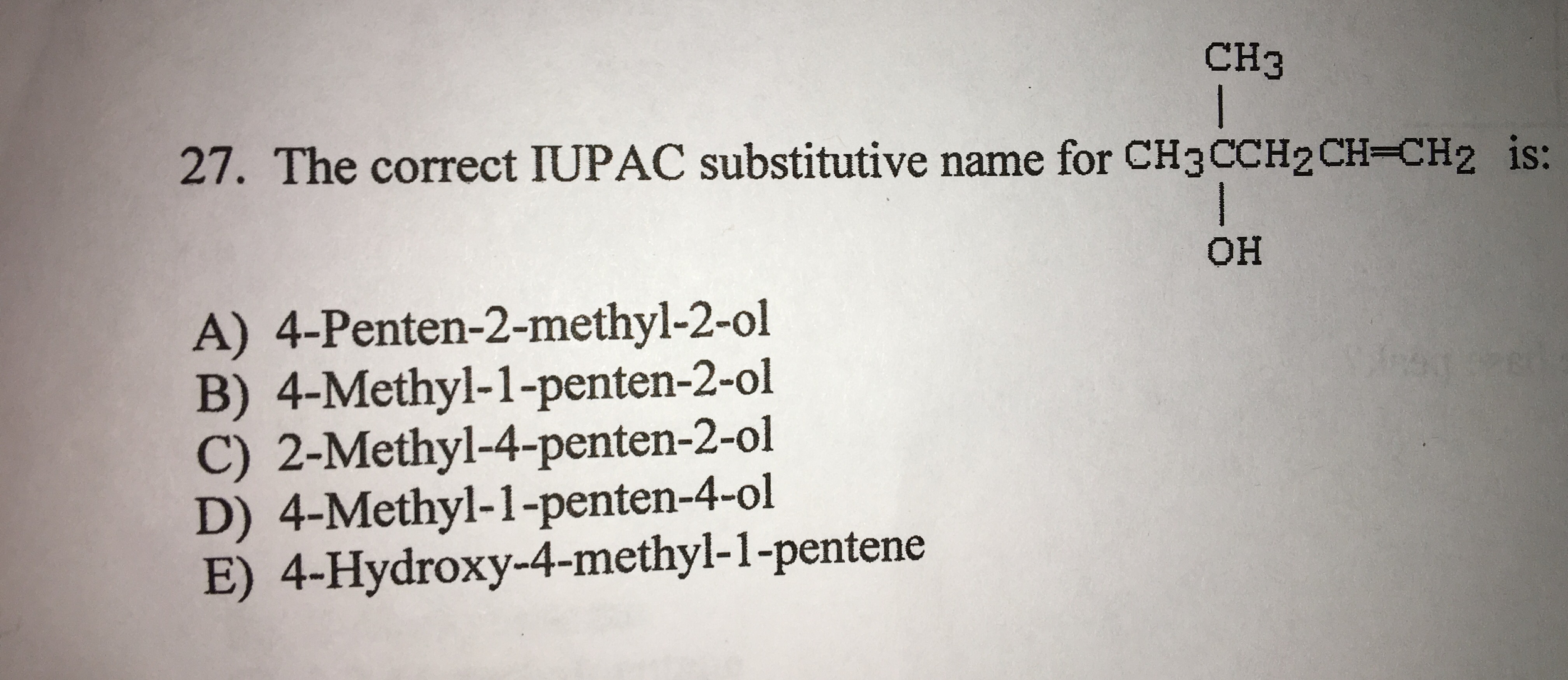 Solved The correct IUPAC substitutive name for | Chegg.com