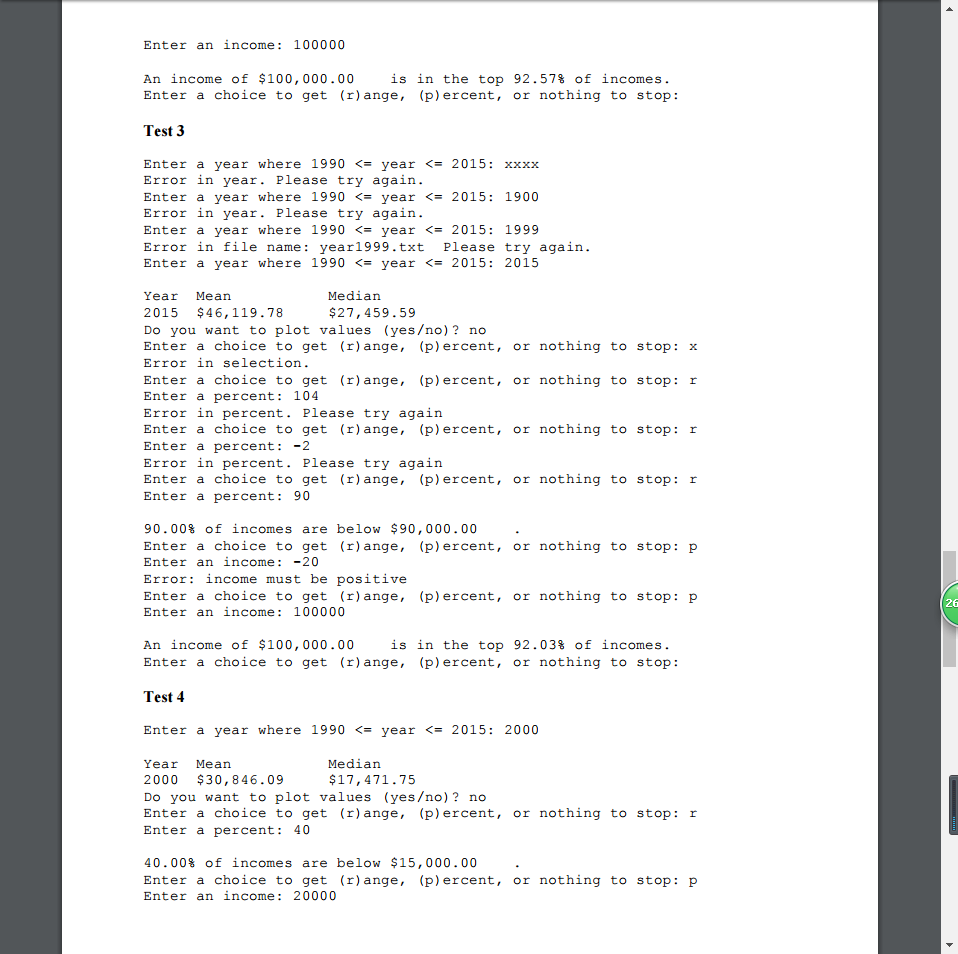 Solved Summer 2017 CSE 231 Computer Project #4 (6/7/2017 | Chegg.com
