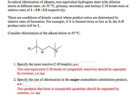 Solved In radical chlorination of alkanes, non-equivalent | Chegg.com