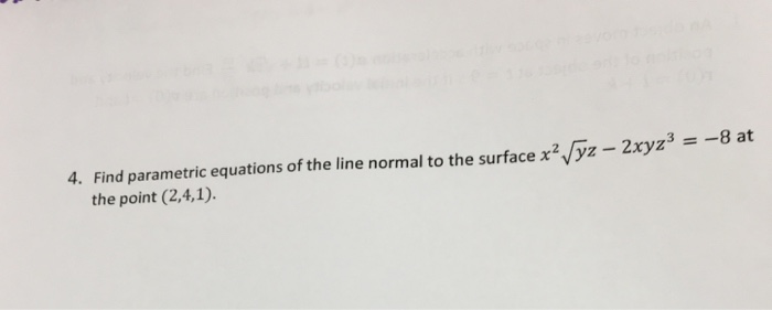 Solved Find parametric equations of the line normal to the | Chegg.com