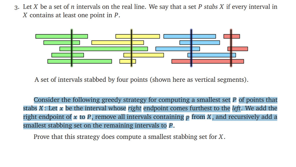 Solved 3. Let X be a set of n intervals on the real line. We | Chegg.com