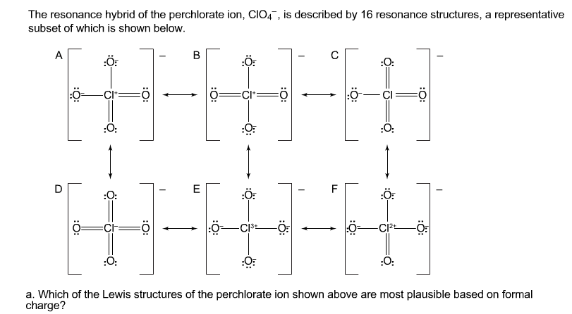 Solved: The Resonance Hybrid Of The Perchlorate Ion, CIO4 ... | Chegg.com