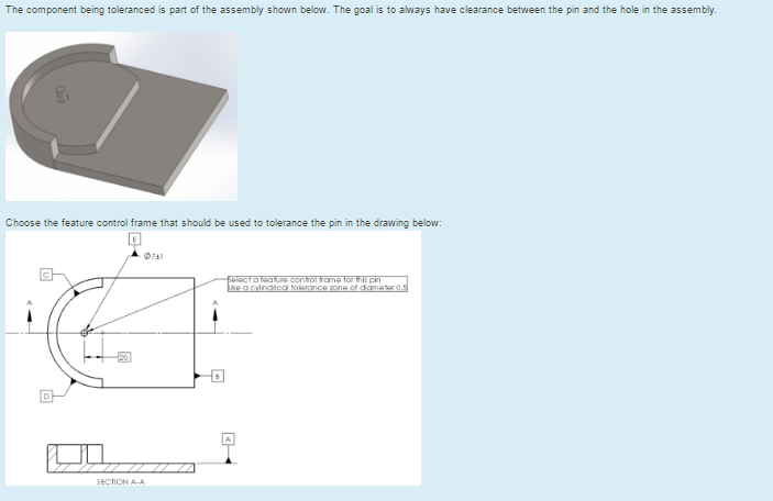 Solved The component being toleranced is part of the | Chegg.com