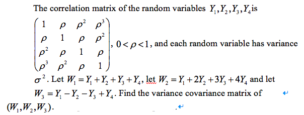 Solved The correlation matrix of the random variables | Chegg.com