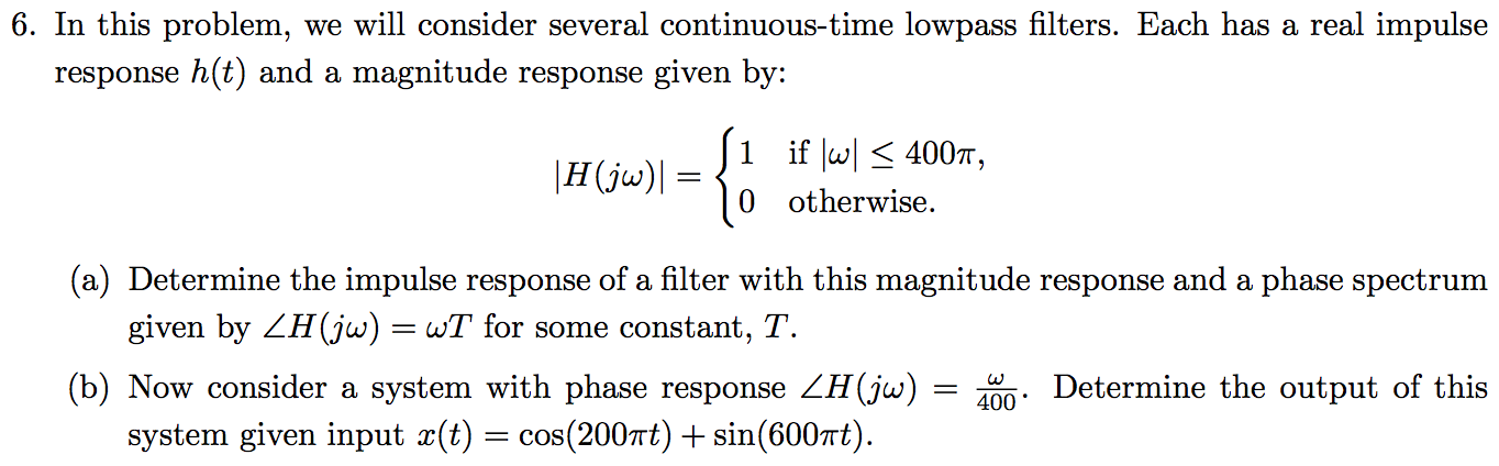 6. In this problem, we will consider several | Chegg.com