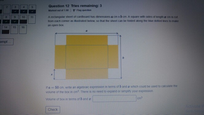 Solved Question 12 Tries remaining: 3 Marked out of 1.00 | Chegg.com