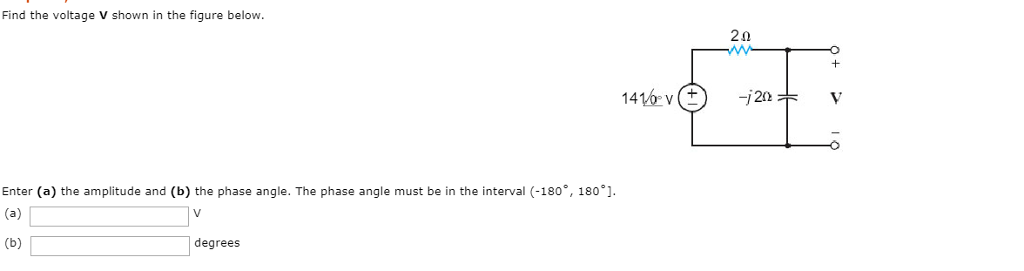 Solved Find the voltage V shown in the figure below 2? 1416 | Chegg.com