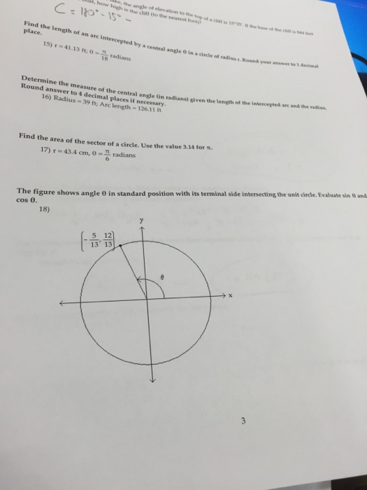 Solved Find the length of an arc intercepted by a central | Chegg.com