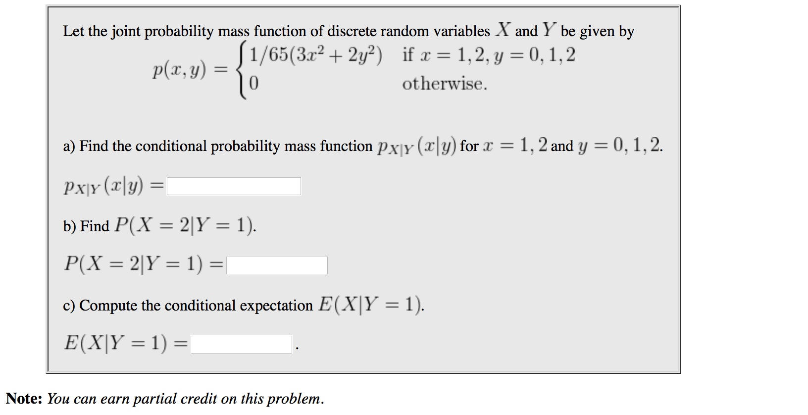 Solved Let the joint probability mass function of discrete | Chegg.com