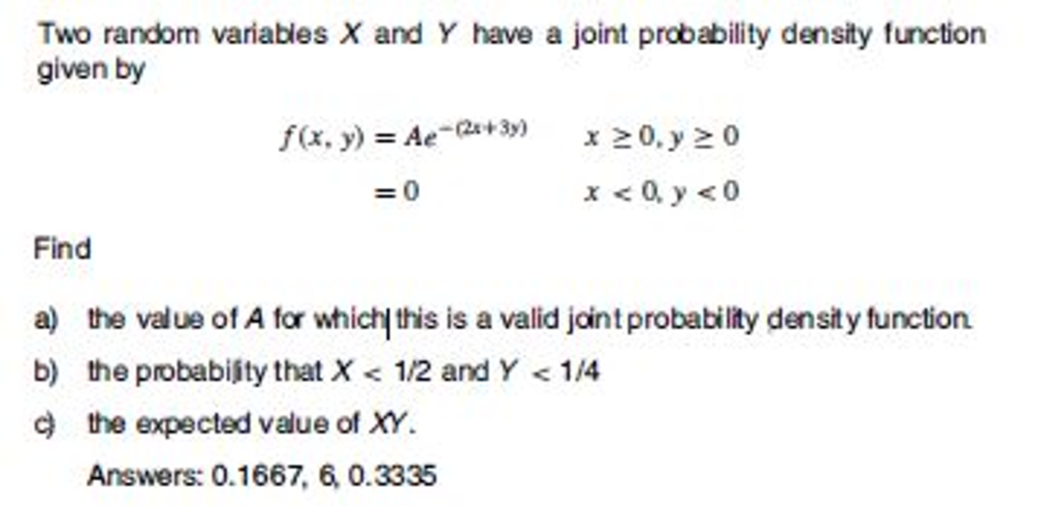 Solved Two random variables X and Y have a joint probability | Chegg.com