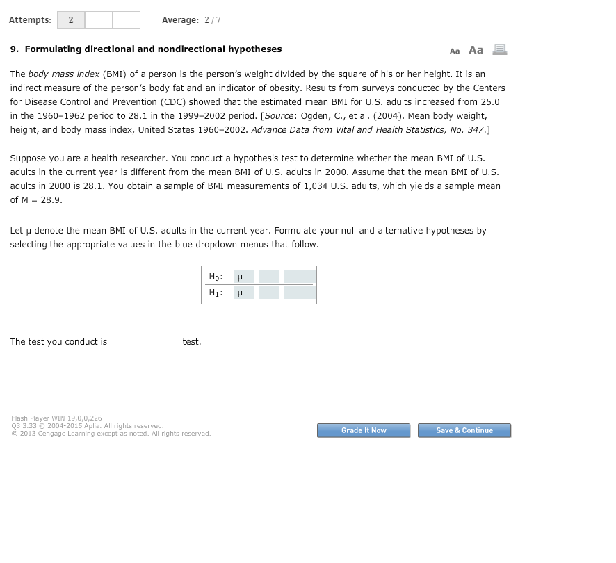 Non Directional Hypothesis Example