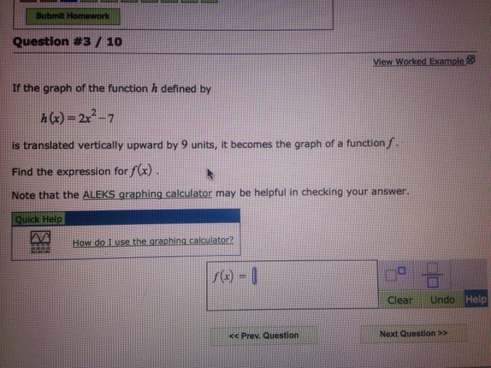 Solved If the graph of the function h defined by h(x) = 2x^2 | Chegg.com