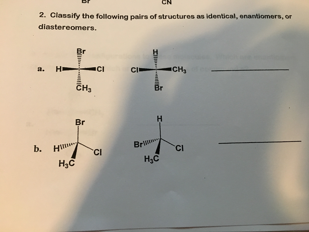 Solved Classify the following pairs of structures as | Chegg.com
