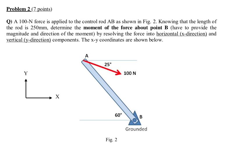 Solved Problem 2 (7 points) Q) A 100-N force is applied to | Chegg.com