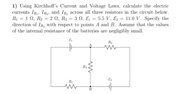 Solved Using Kirchhoff's Current and Voltage Laws, calculate | Chegg.com