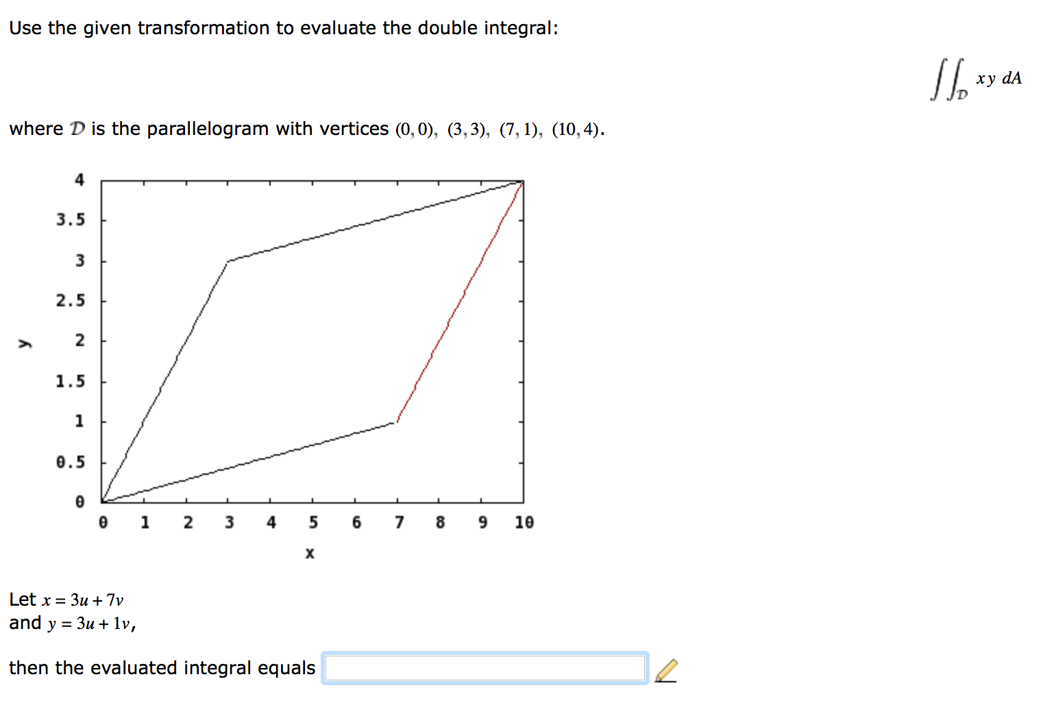 Solved Use the given transformation to evaluate the double | Chegg.com