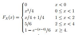 Solved The distribution function (cdf) of a random variable | Chegg.com