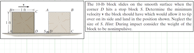 Solved The 10-lb block slides on the smooth surface when | Chegg.com