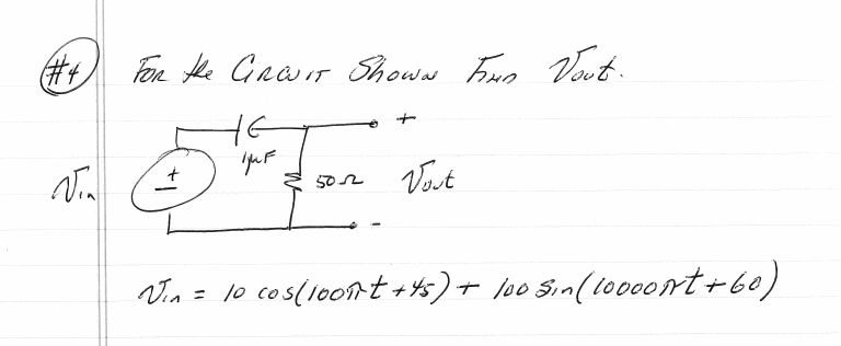 Solved For the circuit shown find Vout. Vin = 10 cos ( 100 | Chegg.com