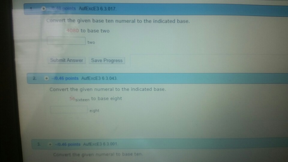Solved Convert the given base ten numeral to the indicated | Chegg.com