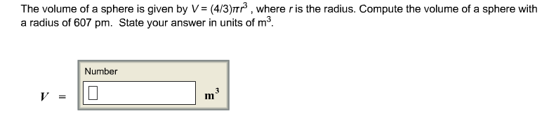 Solved The volume of a sphere is given by V = (4/3)pir3 , | Chegg.com