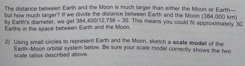 The distance between Earth and the Moon is much | Chegg.com