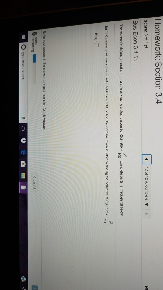 Solved Homework Section 3 4 Score 0 Of 1 Pt Bus Econ