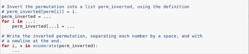 Problem 3. (Inverse Permutation) Write a program | Chegg.com