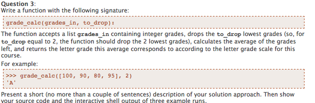 Solved Question 3: Write a function with the following | Chegg.com