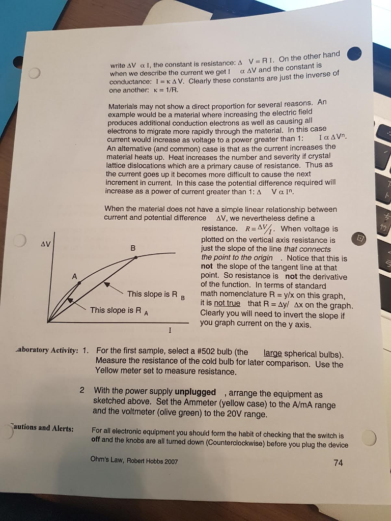 Solved Can anyone help me write the ohm's law lab procedure. | Chegg.com