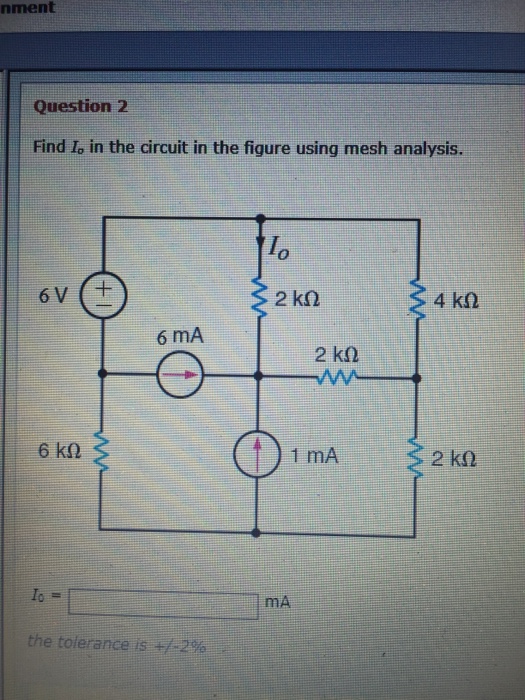 Solved Find I_o in the circuit in the figure using mesh | Chegg.com